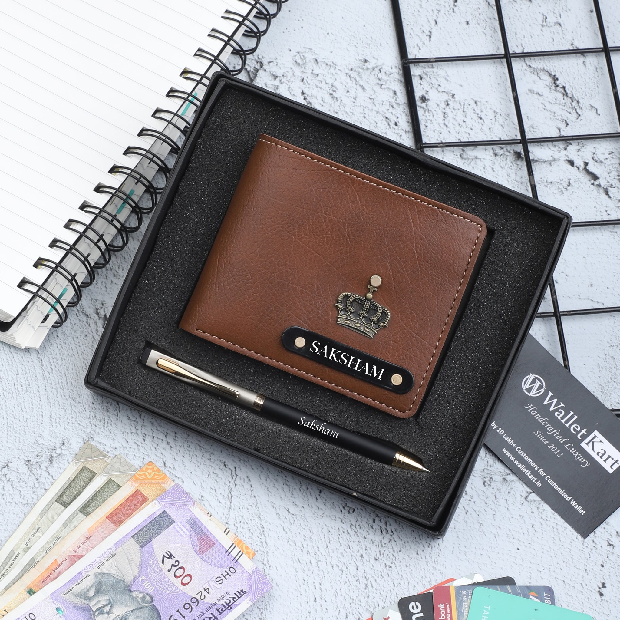 Personalized Leather Name Wallet and Pen For Men – WalletKart.in